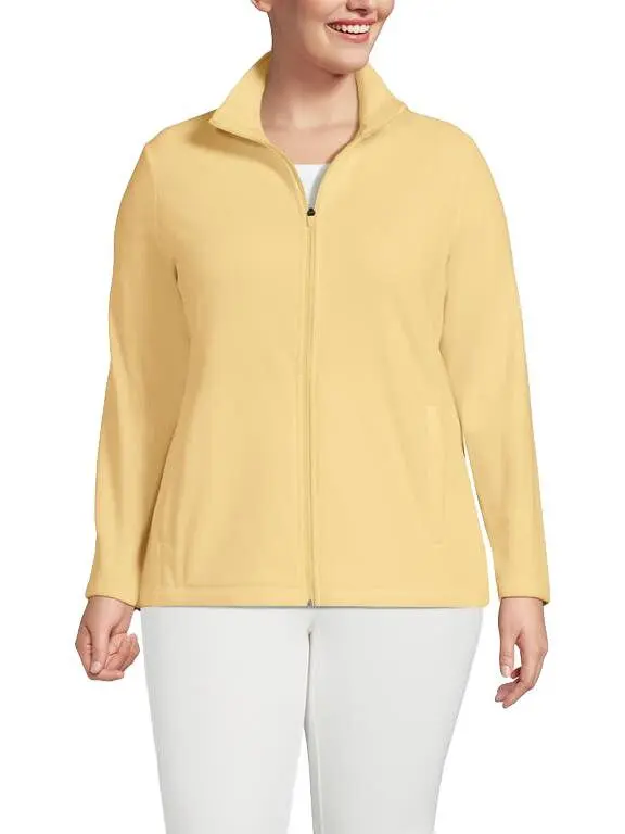 LANDS' END Full Zip Fleece Jacket - Pale Sunbeam Yellow