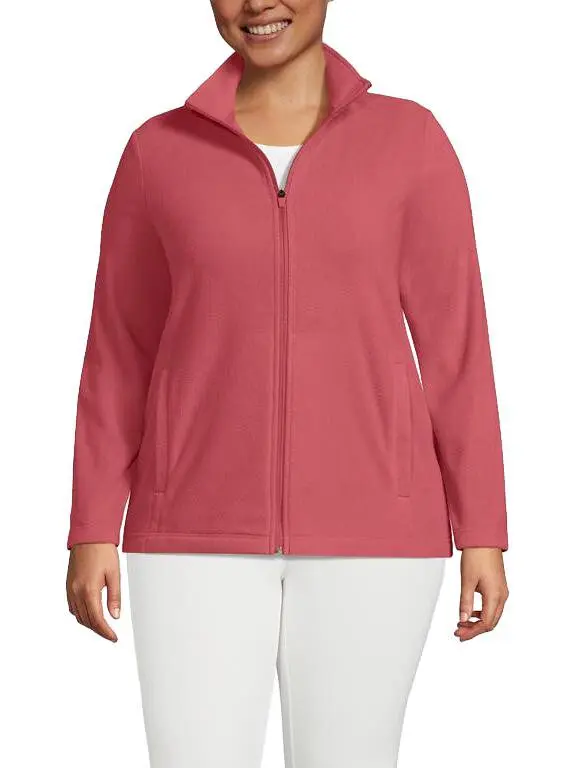 LANDS' END Full Zip Fleece Jacket - Soft Mojave Rose