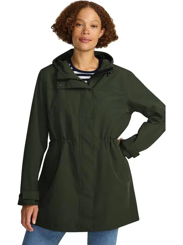 LANDS' END Squall Hooded Waterproof Raincoat - Darkest Olive