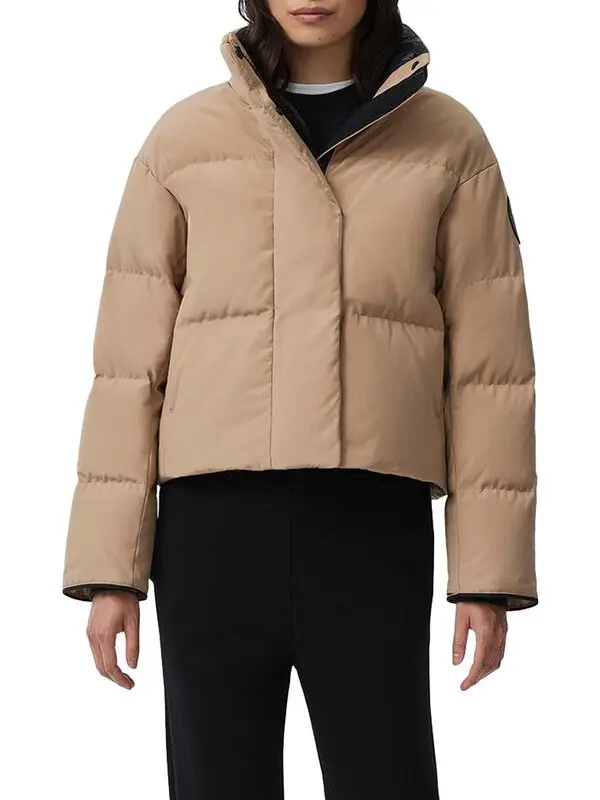 Canada Goose Grandview Label Cropped Down Puffer Jacket - Desert Sand