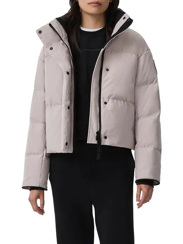 Canada Goose Grandview Label Cropped Down Puffer Jacket - Lucent Rose