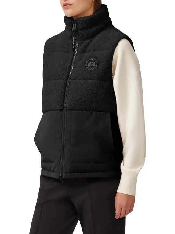 Canada Goose Elora Mixed Media 650 Fill Power Down Vest - Black