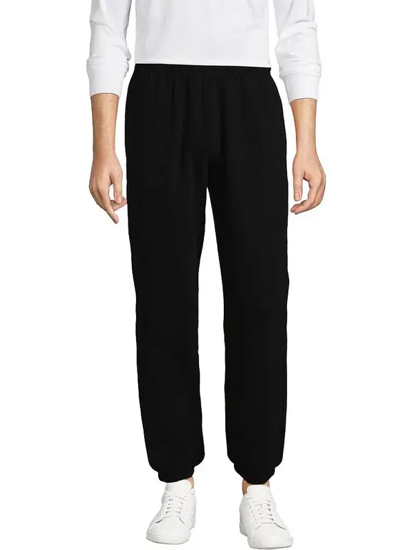 LANDS' END Fleece Back Sweatpants - Black