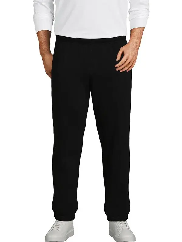 LANDS' END Fleece Back Sweatpants - Black