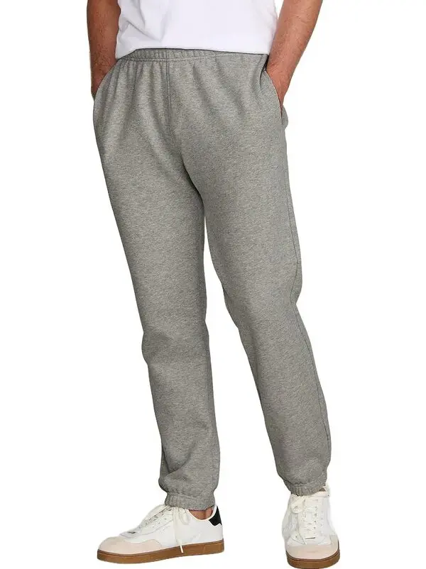 LANDS' END Fleece Back Sweatpants - Gray Heather