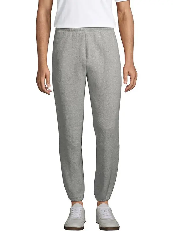 LANDS' END Fleece Back Sweatpants - Gray Heather