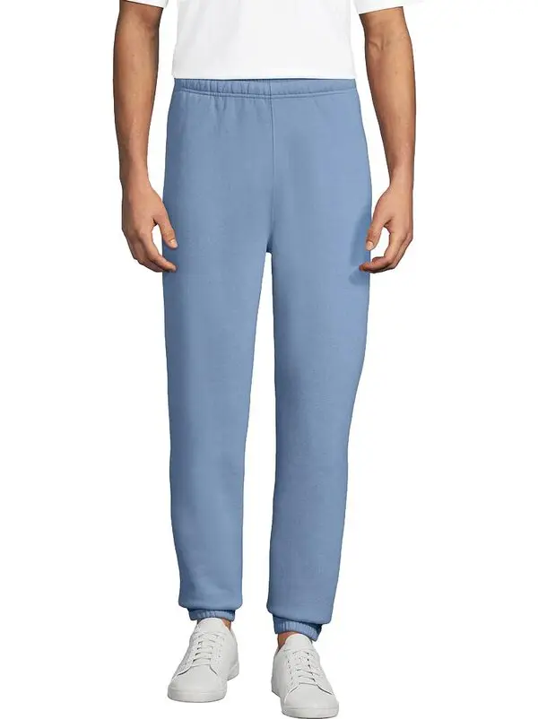 LANDS' END Fleece Back Sweatpants - Oasis Blue