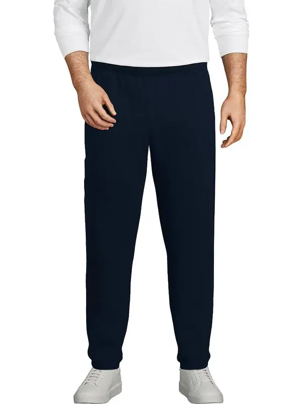 LANDS' END Fleece Back Sweatpants - Radiant Navy