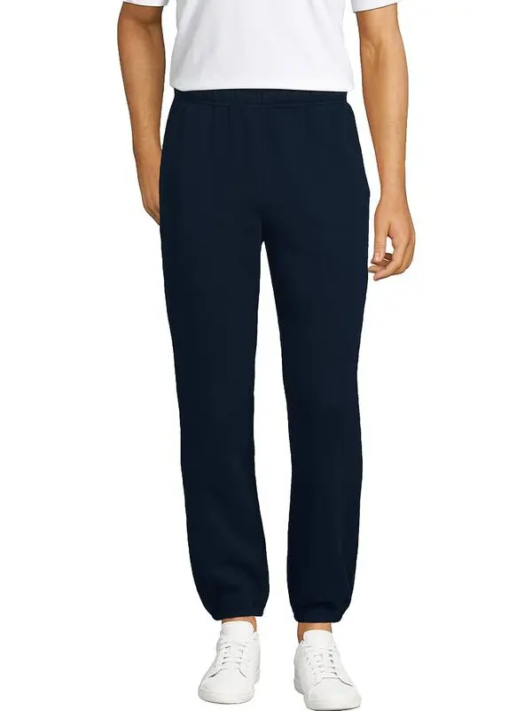 LANDS' END Fleece Back Sweatpants - Radiant Navy