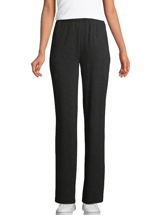 LANDS' END Sport Knit High Rise Pants - Dark Charcoal Heather