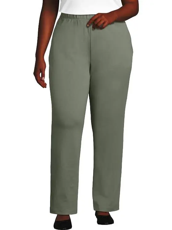 LANDS' END Sport Knit High Rise Pants - Sage