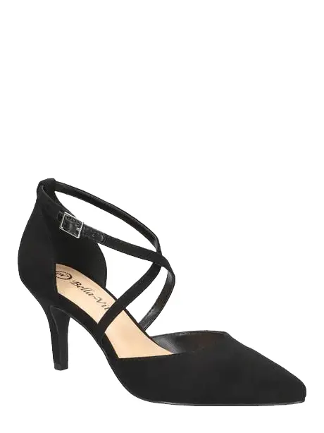 BELLA VITA Zabella Pointed Toe Pump - Black Suede