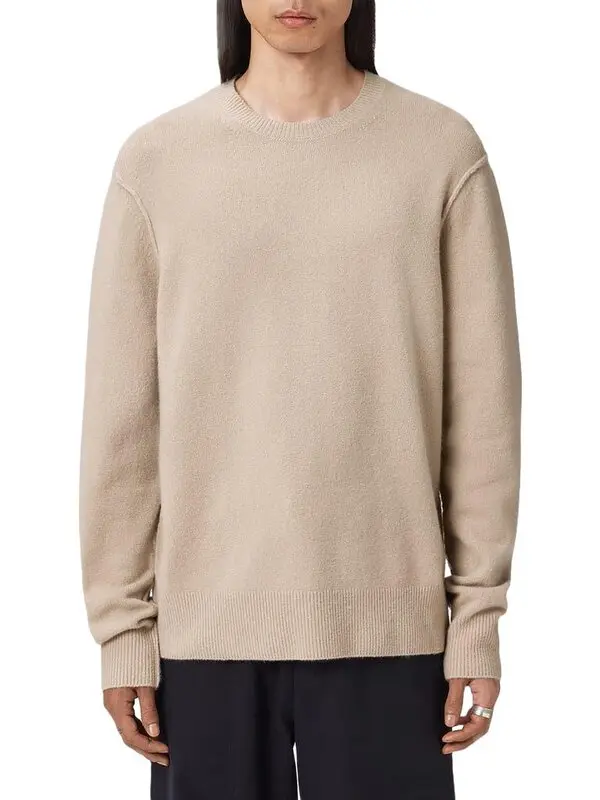All Saints Patern Crewneck Sweater - Moon Grey