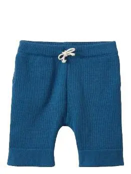 VILD HOUSE OF LITTLE Organic Cotton Nordic Knit Shorts - Fjord Blue