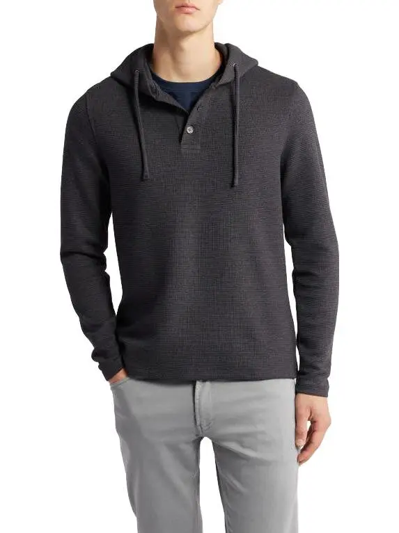 Robert Barakett Grenfell Waffle Knit Hoodie - Charcoal