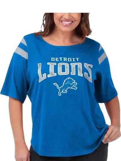 G-III 4HER BY CARL BANKS Detroit Lions Linebacker T-shirt - Royal