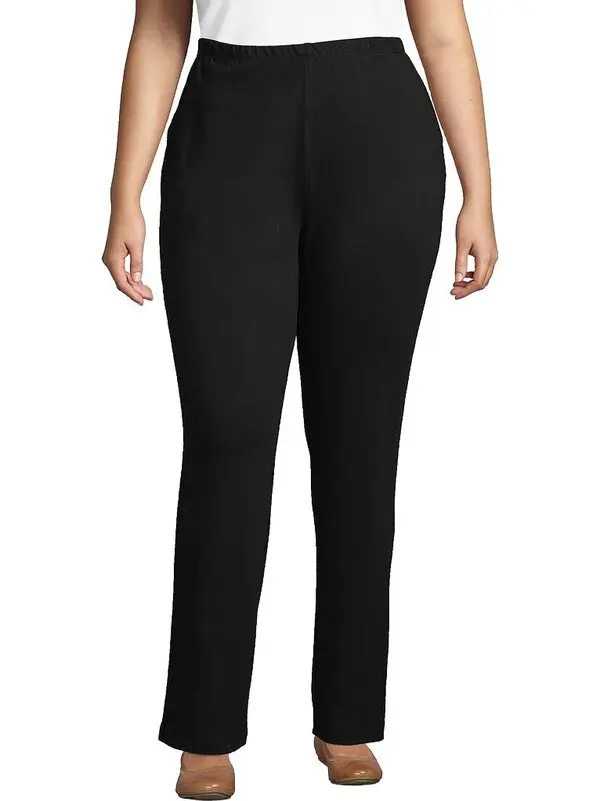 LANDS' END Sport Knit High Rise Pants - Black