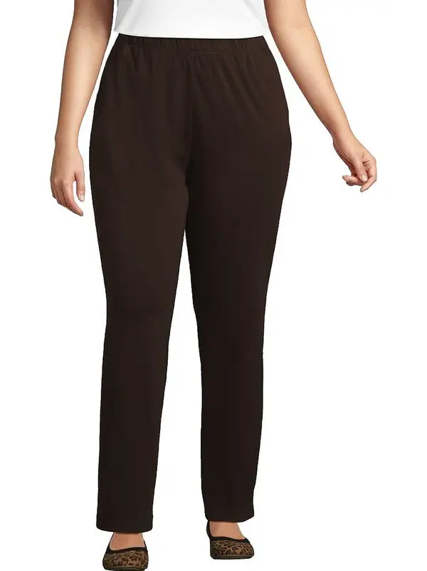 LANDS' END Sport Knit High Rise Pants - Rich Coffee
