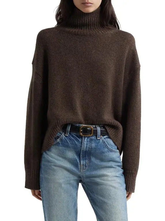 NILI LOTAN Tabitha Cashmere Turtleneck - Redwood Melange