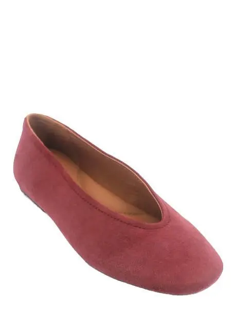 Gentle Souls Willow Woven Flat - Burgundy Suede