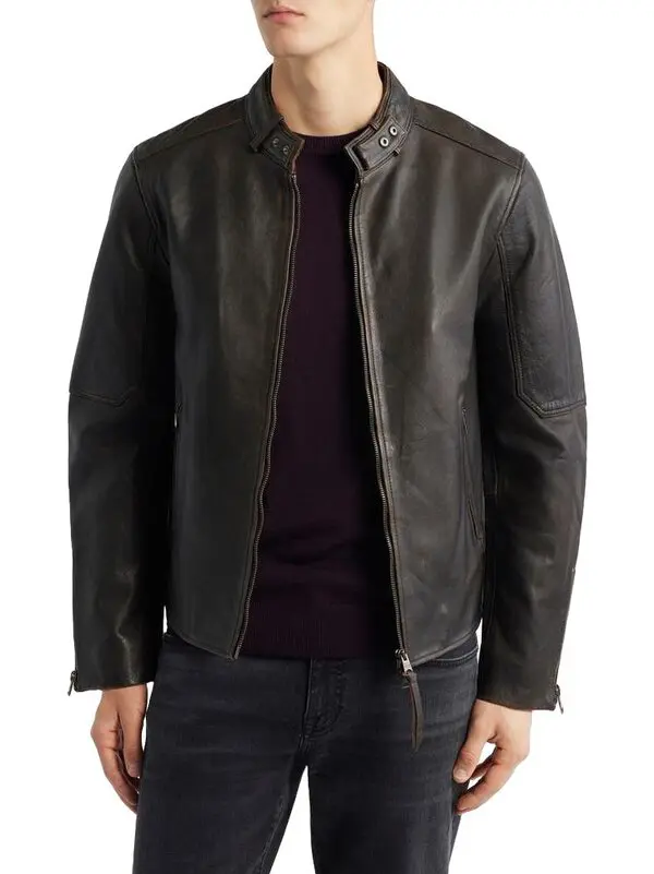 ALLSAINTS Cora Leather Jacket - Cognac Brown