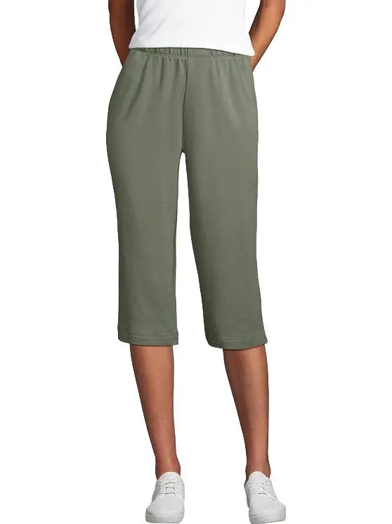 LANDS' END Sport Knit High Rise Capri Pants - Sage