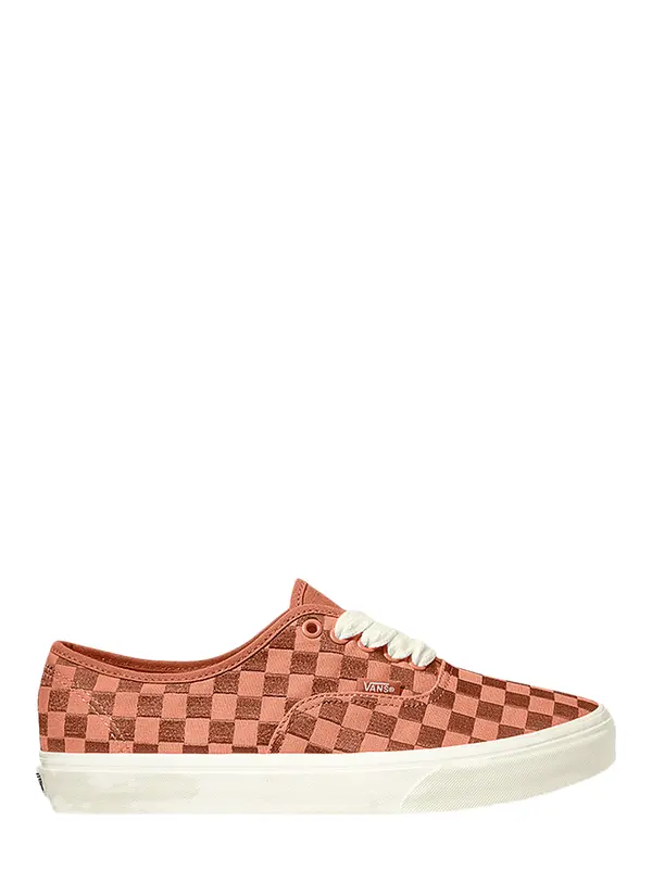 VANS Authentic Embroidered Checkerboard Sneakers - Orange