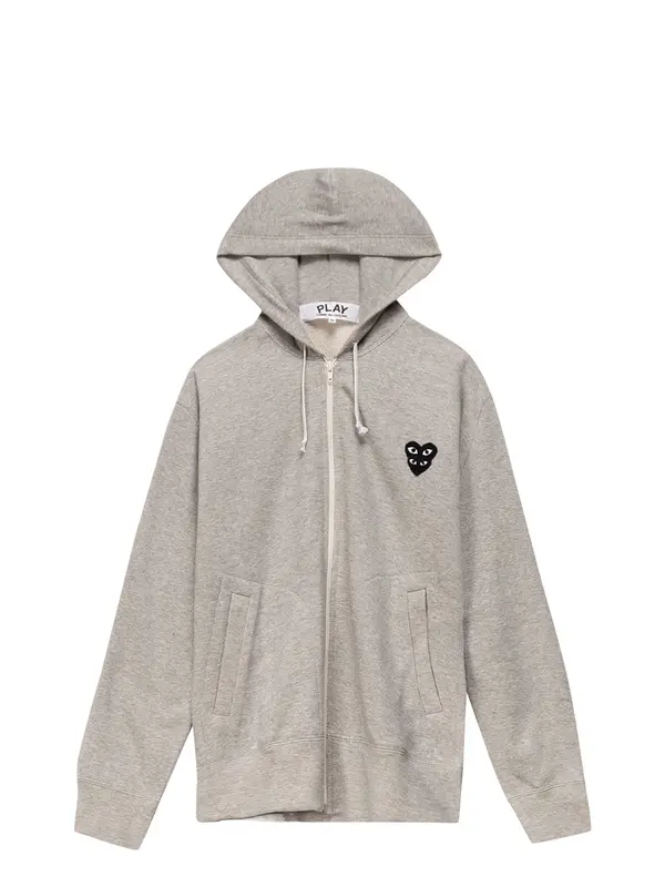 Play Comme Des Garcon Mini Logo Zip Up Hoodie - Grey