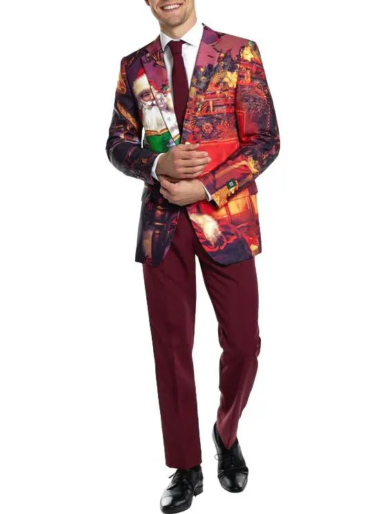 Opposuits Classic Cause Vintage Advertisement Print Two-piece Suit & Tie - Red