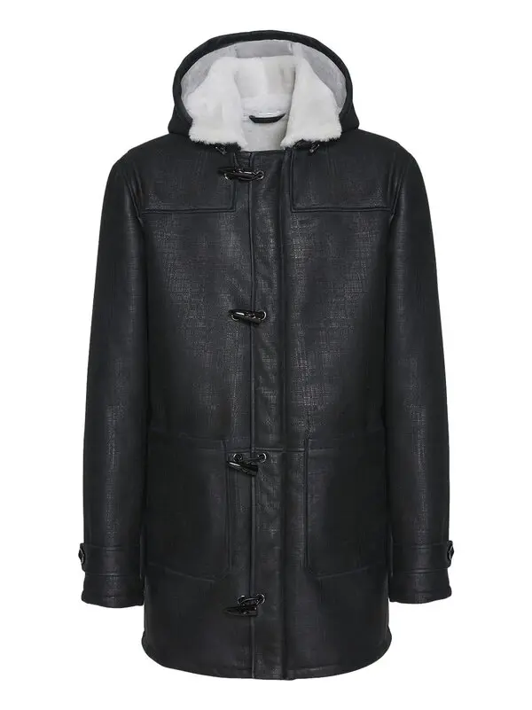 Gorski Merino Shearling Lamb Parka - Black Patten/white