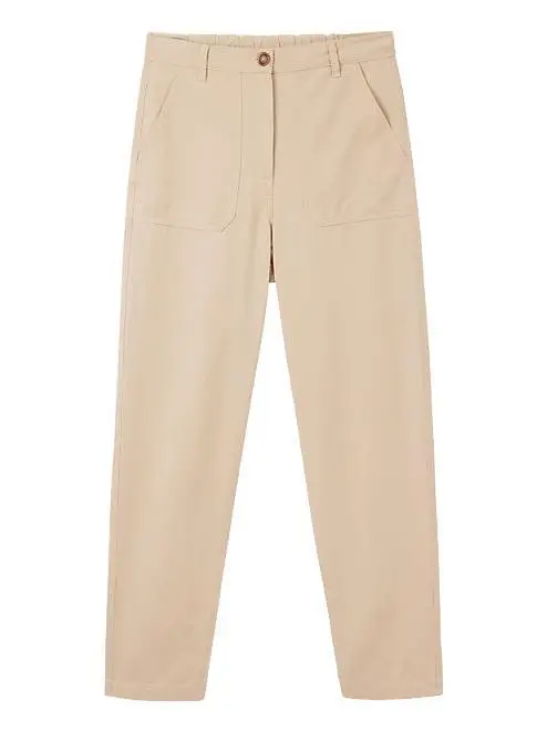THE WHITE COMPANY Patch-pocket Tapered-leg Trousers - Pearl