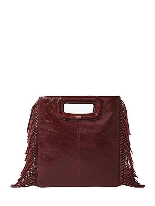 Maje M Vintage-leather Shoulder Bag - Rouges
