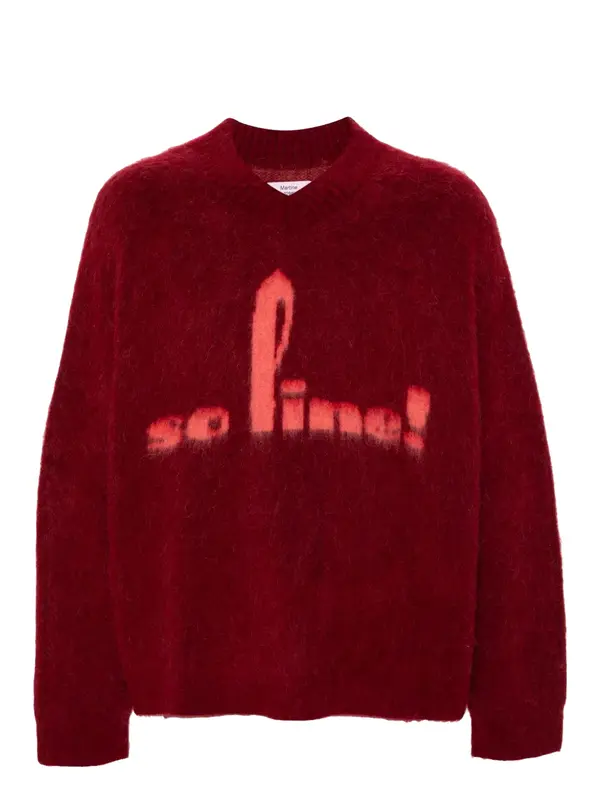 Martine Rose Brushed V-neck Sweater - Red