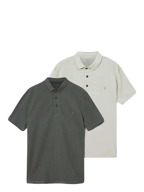 ALLSAINTS Slim Fit Polo, Pack Of 2 - Maple Green