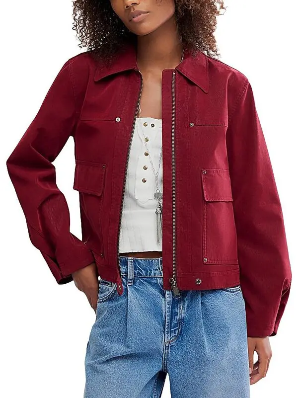Free People Blair Faux Suede Jacket - Dionysus