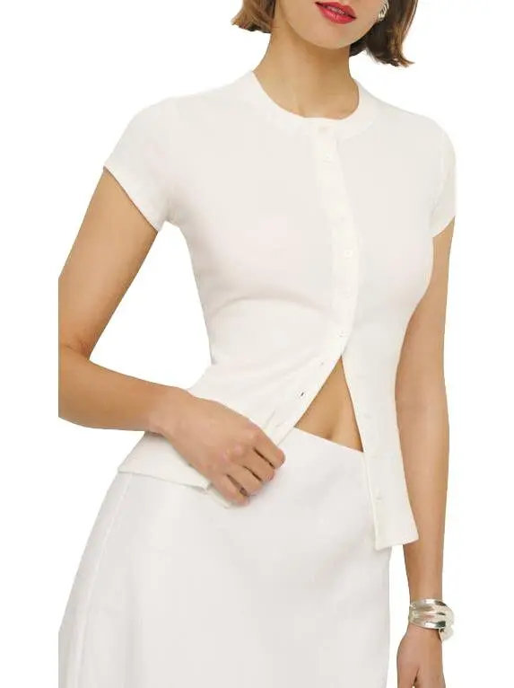 REFORMATION Raelynn Organic Cotton Knit Top - Bleach