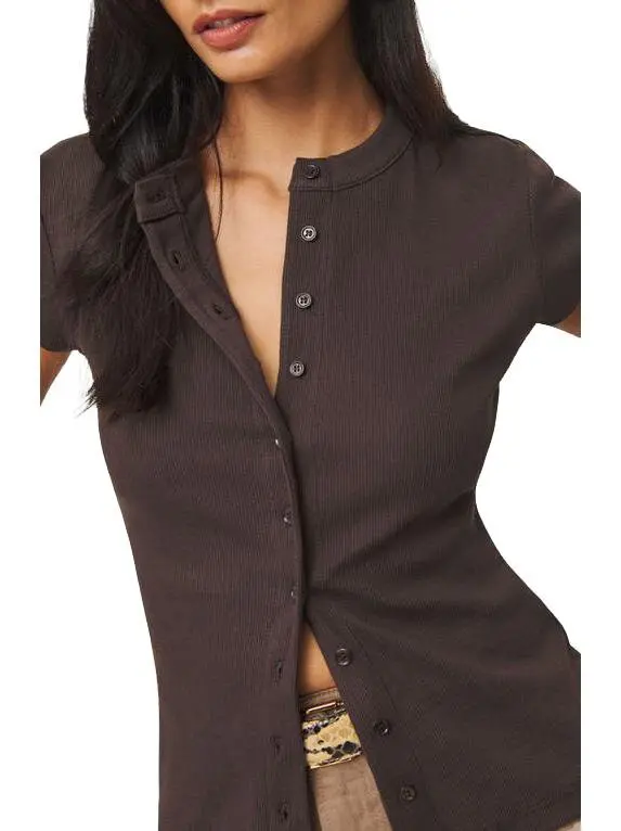 REFORMATION Raelynn Organic Cotton Knit Top - Mole