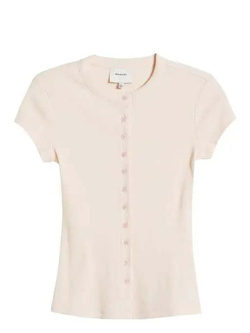 REFORMATION Raelynn Organic Cotton Knit Top - Sorbet