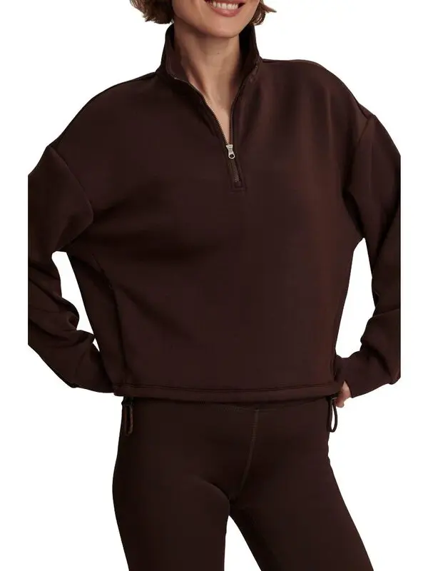 Varley Sian Spacer Half Zip Pullover - Coffee Bean
