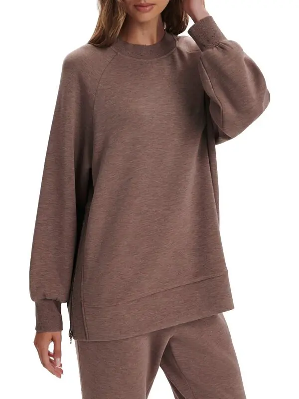 Varley Nicole Oversized Sweatshirt - Deep Taupe Marl Fleck