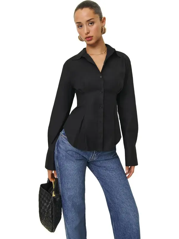 REFORMATION Becker Shirt - Black