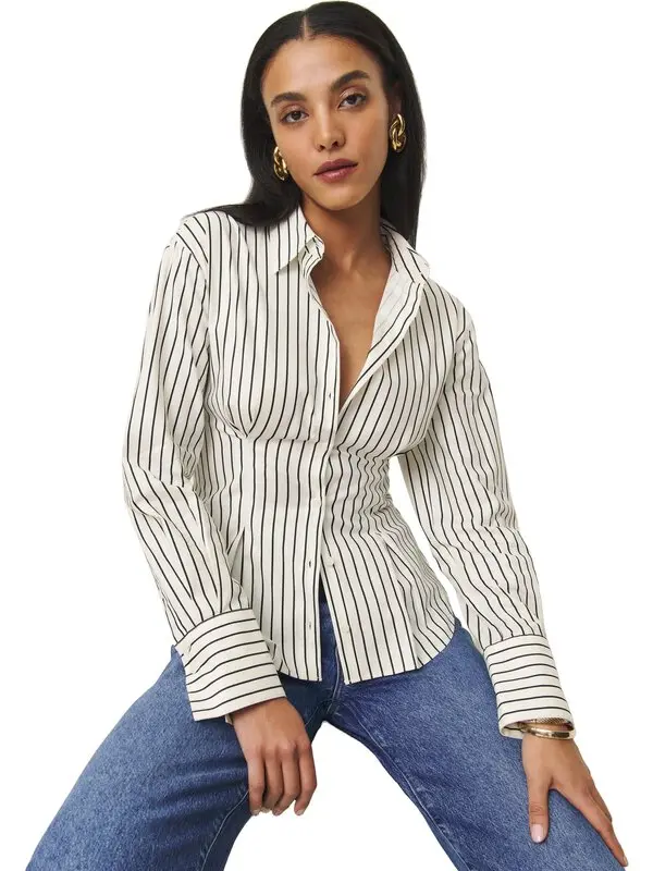 REFORMATION Becker Shirt - Ivory