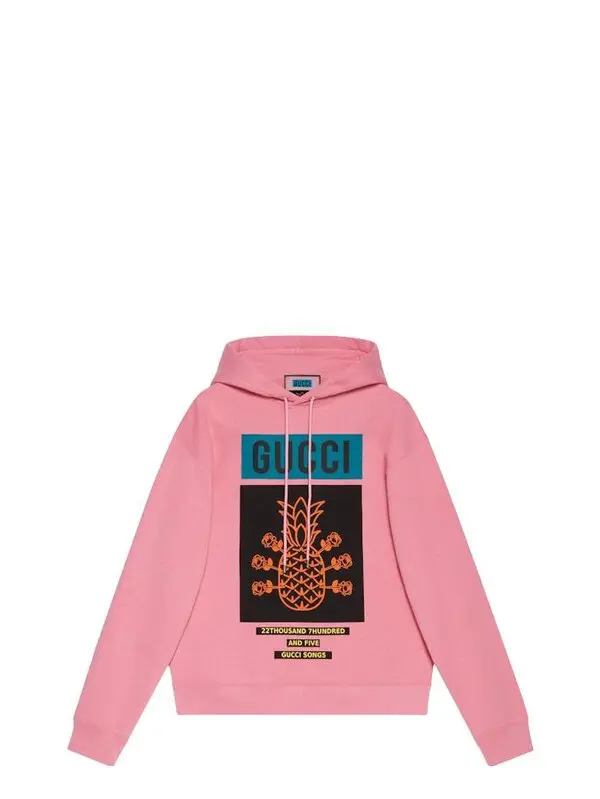 Gucci Printed Pullover Hoodie - Light Pink