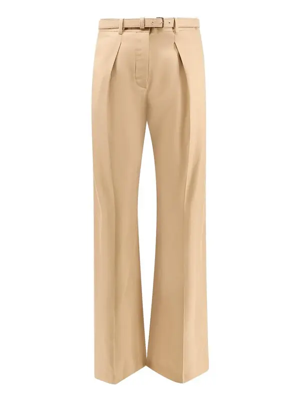 Loro Piana Silk Trouser With Belt - Beige