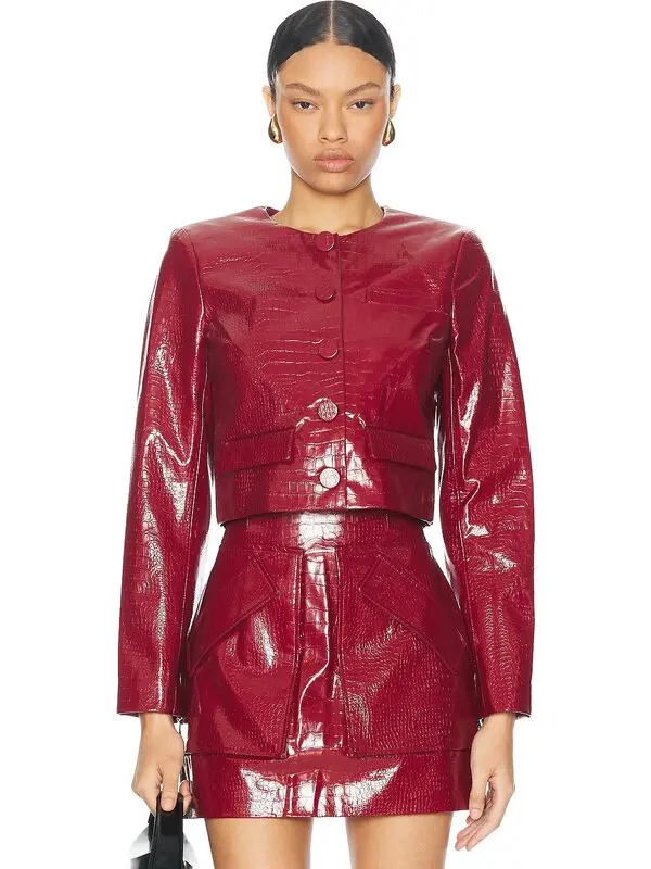 AKNVAS For Cropped Barnett Jacket - Burgundy