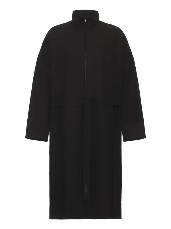 Fear Of God High Twist Wool High Neck Trench - Black