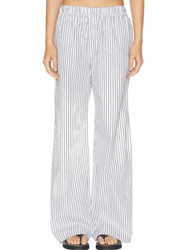 Eterne Lounge Pant - White & Black Stripe