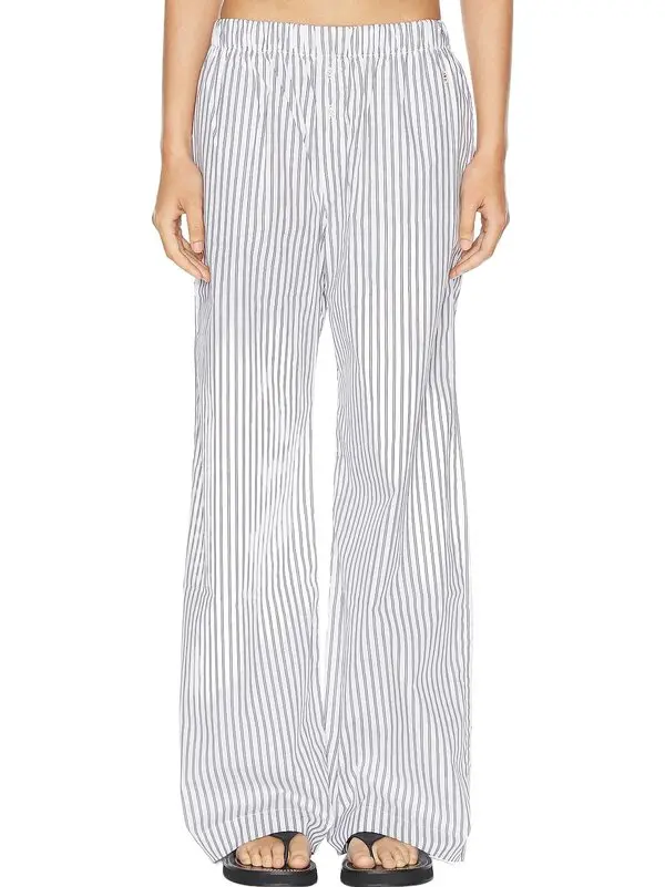 Eterne Lounge Pant - White & Black Stripe