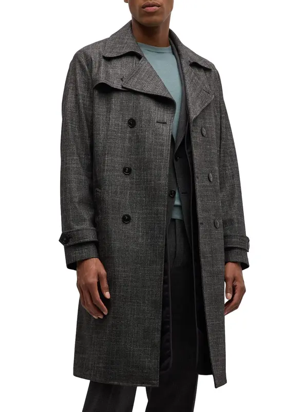 Canali 90th Anniversary Mélange Trench Coat - Grey