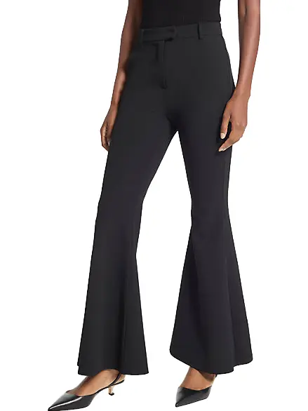 Michael Kors Stretch Crepe Flared Pant - Black